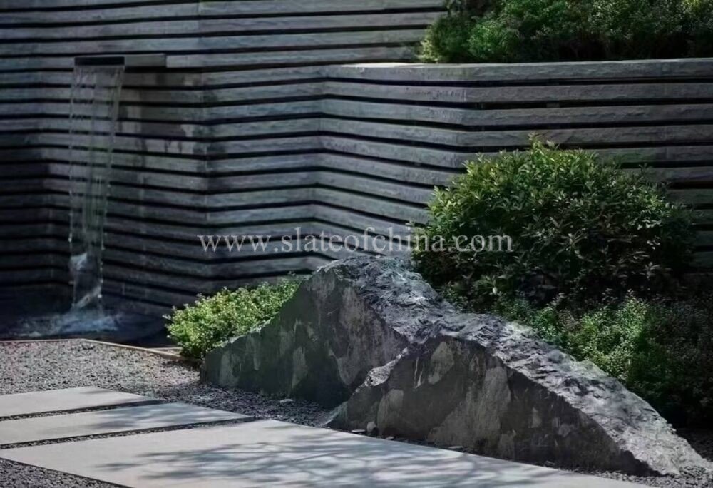 Black Stone Long Strip Big Stone Slice Landscape Stone - Slate Of China