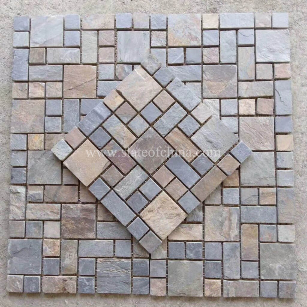 Split Face Slate Mosaic - Slate Of China